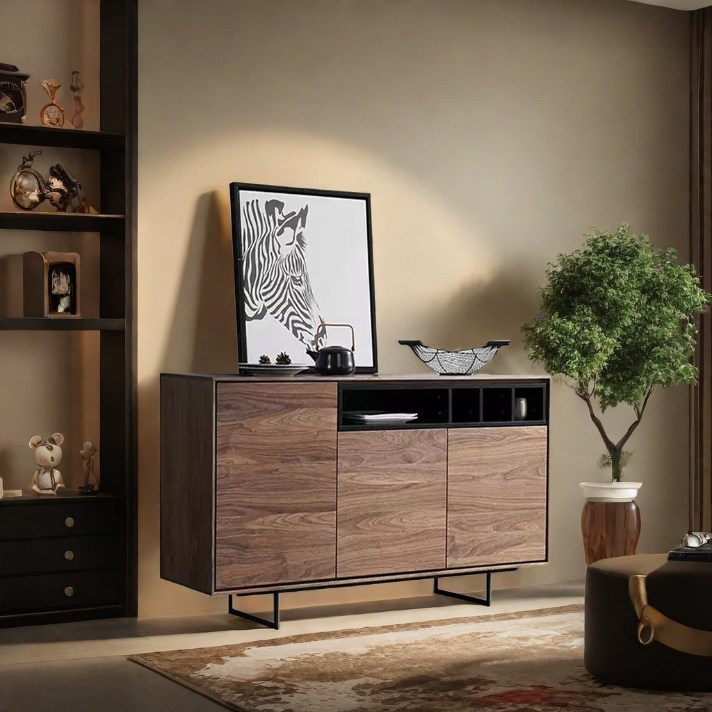Atta Avenue Minimalist Light Luxury Walnut Color Sideboard | Wayfair