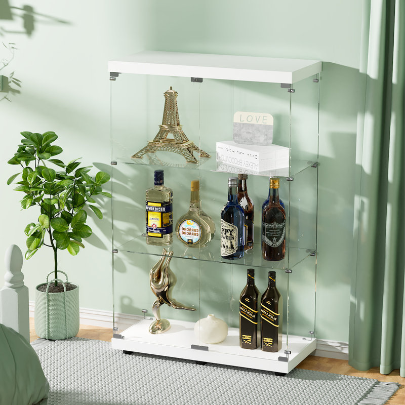 Ivy Bronx Jonnika 3 Shelf Curio Cabinet, Side By Side Door | Wayfair