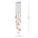 Ivy Bronx Mikara 12 Light Cluster Pendant Polished Chrome Marble Effect ...