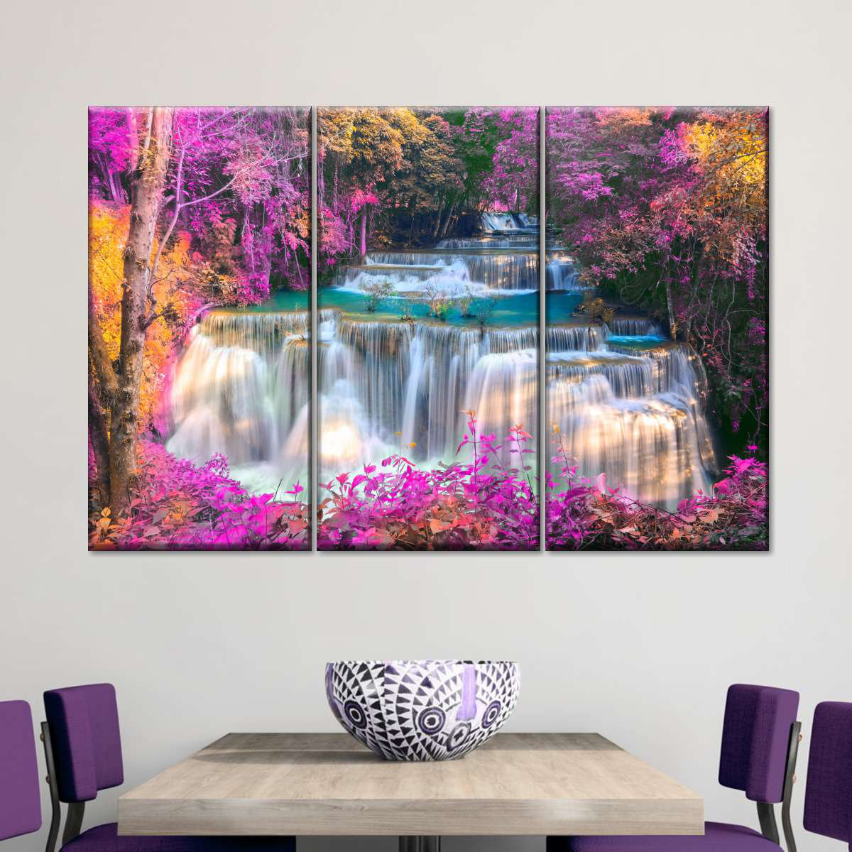 Millwood Pines Waterfalls On Canvas 3 Pieces Set | Wayfair