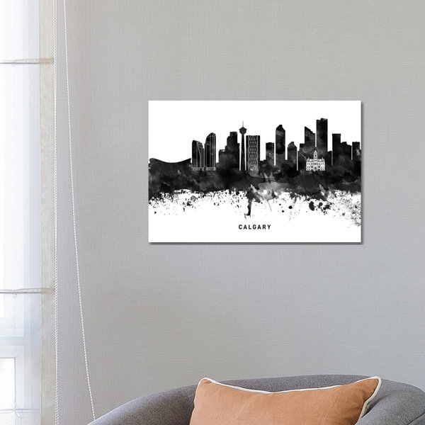 Happy Larry Calgary Skyline Black & White | Wayfair.co.uk