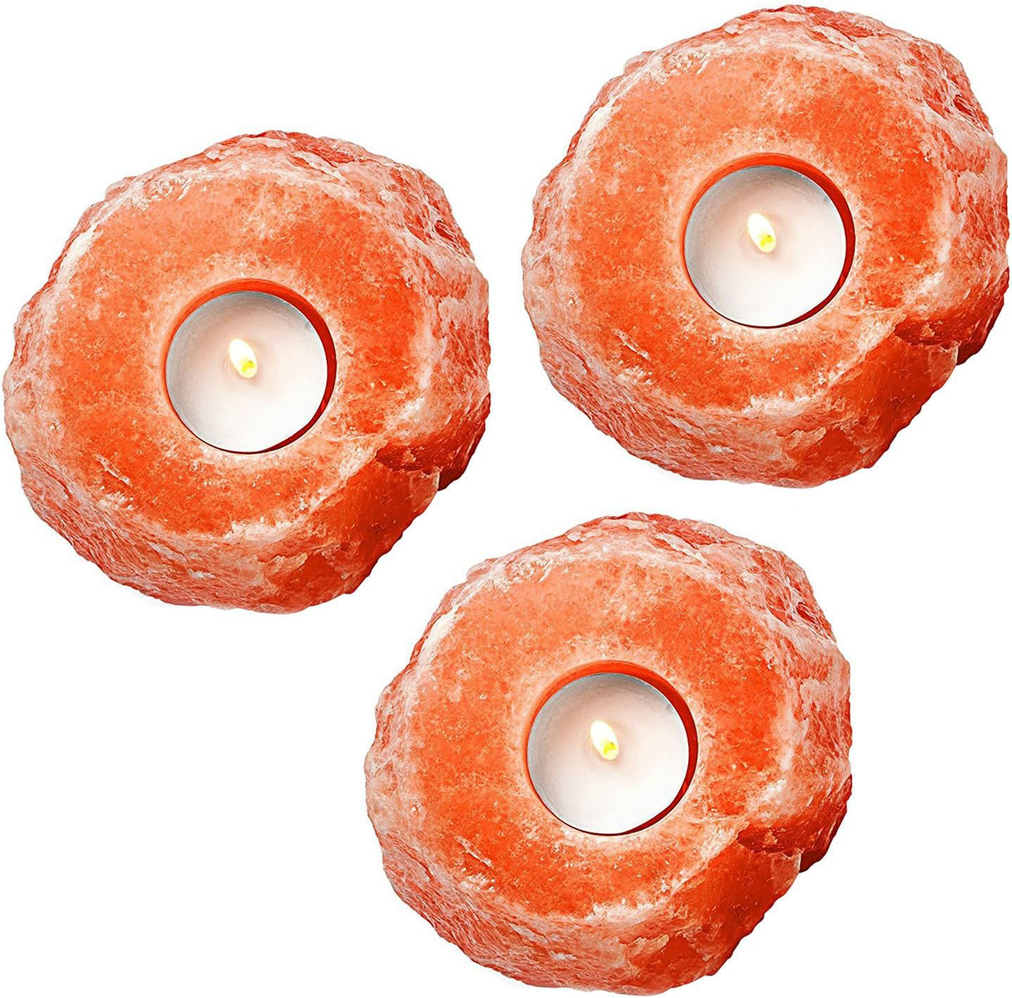 Dakota Fields Himalayan Glow Natural Pink Salt Candle Holder, Crystal ...