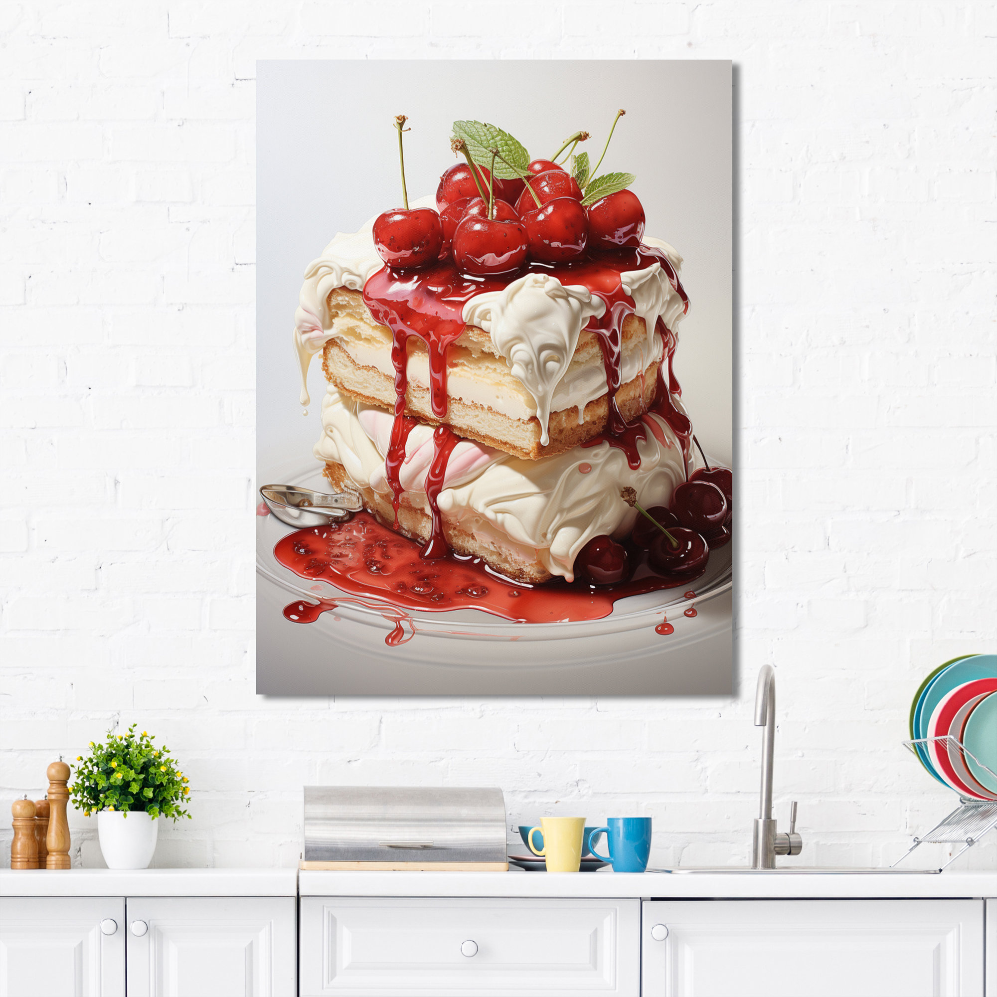 Red Barrel Studio Red Cheesecake Luxury II - Food & Beverage Canvas ...