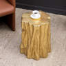 Everly Quinn 13.5x13x20" Unique Golden Tree Trunk Stool, Antique Gold ...