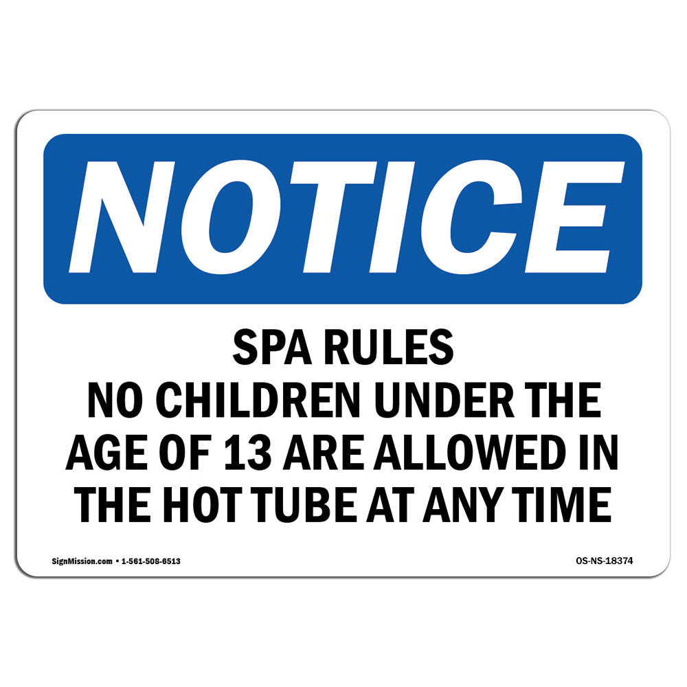 SignMission Spa Rules No Children under the Age of 13 Sign | Wayfair