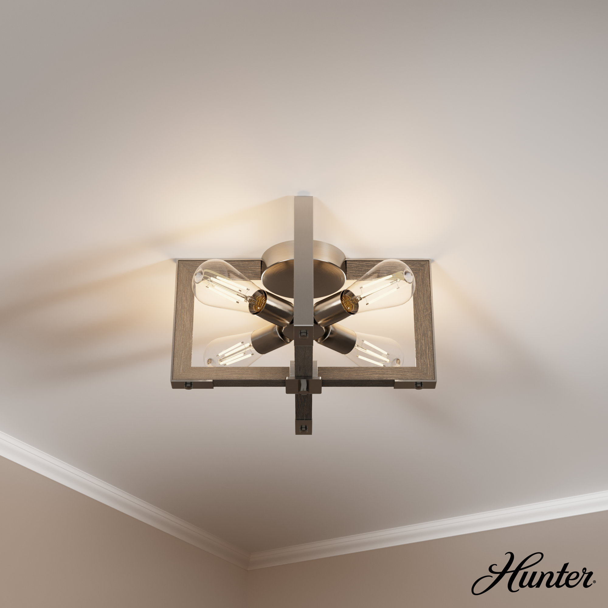 Hunter Fan Woodburn 4 Light Flush Mount Ceiling Light Fixture | Wayfair