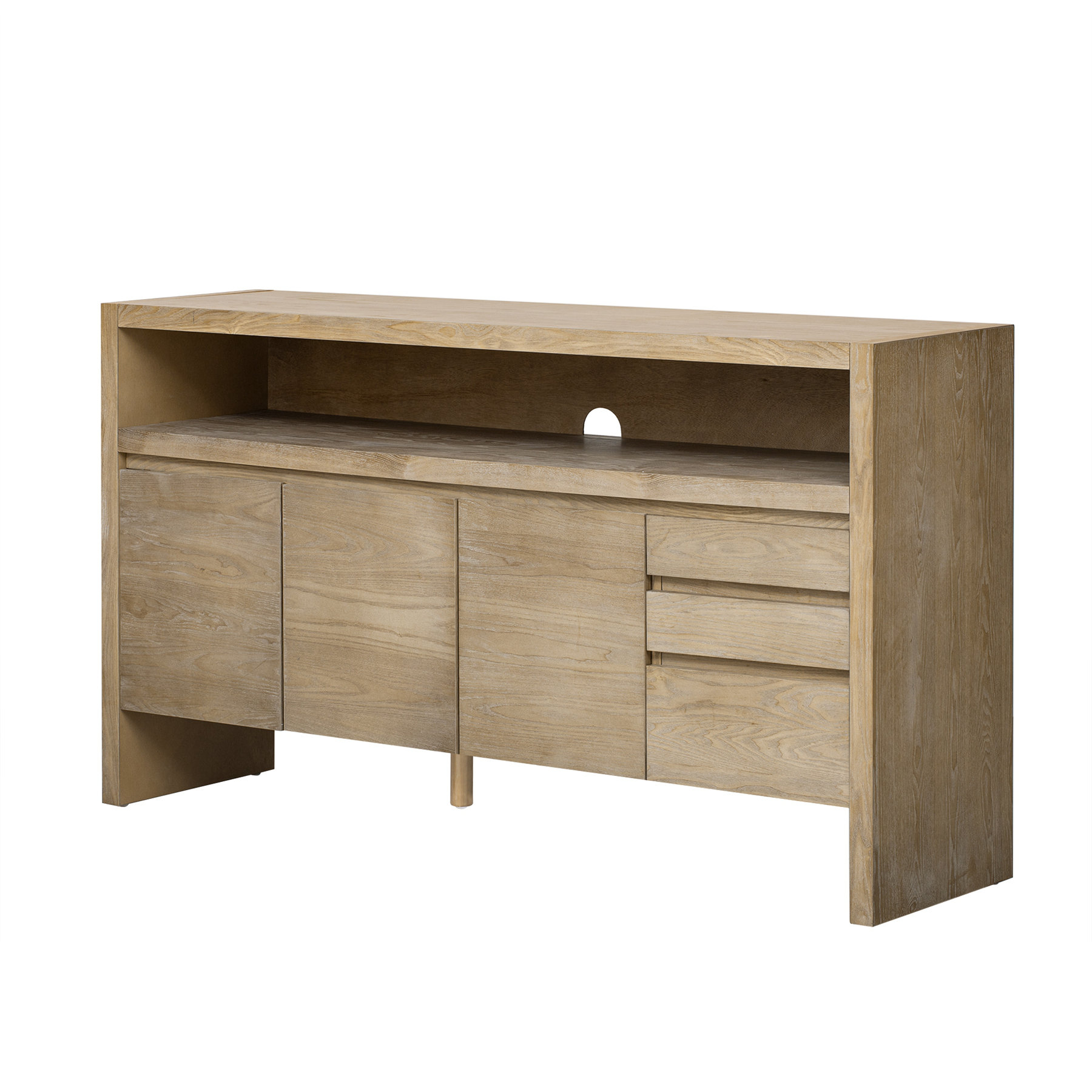 Corrigan Studio® 3-Door Sideboard with 3 Drawers - Modern Solid Ash Veneer MDF Sideboard | Wayfair