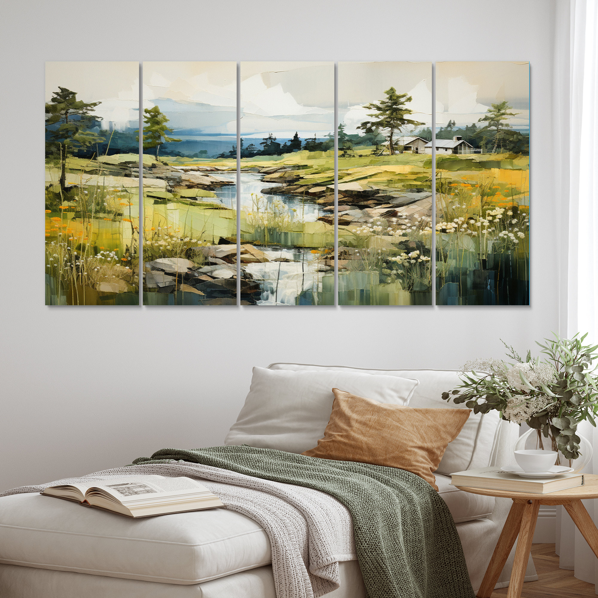 Winston Porter Sweden River Serenity I On Canvas 5 Pieces Print | Wayfair