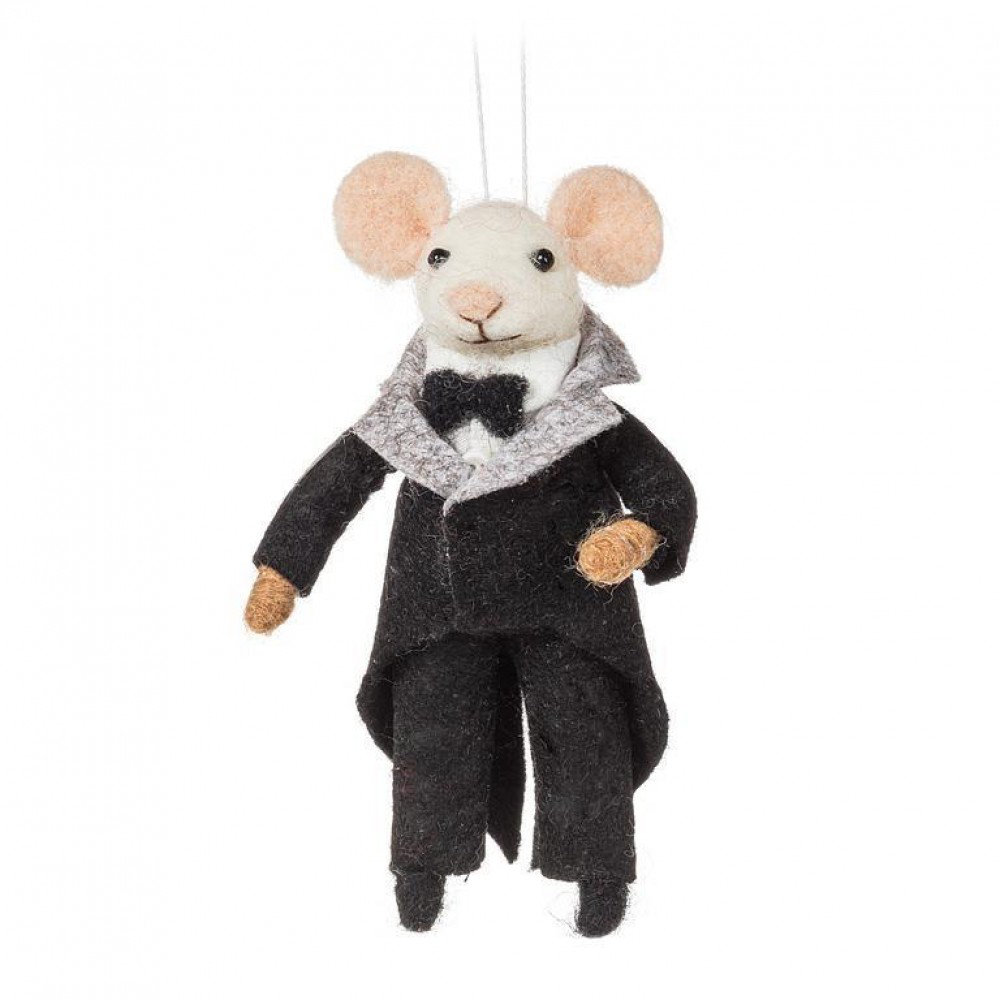 The Holiday Aisle® Groom Mouse In Tuxedo Ornament | Wayfair