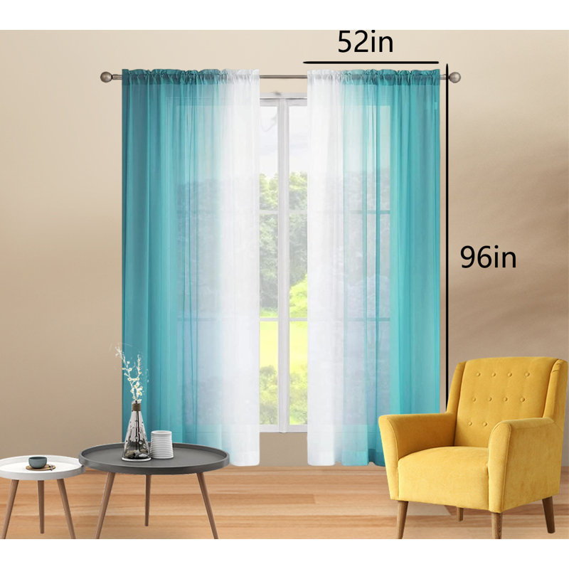 Ebern Designs Itko Chiffon Sheer Curtain Pair | Wayfair