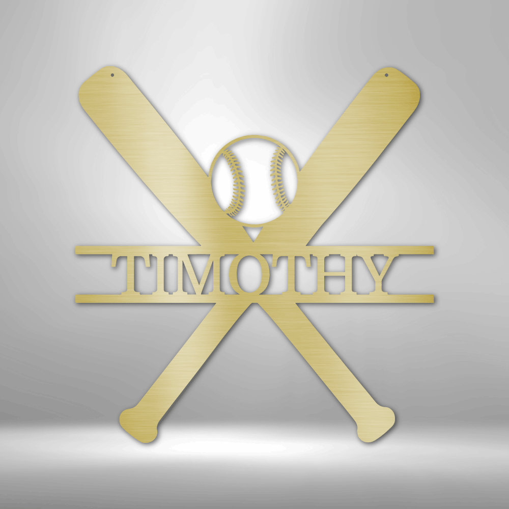 Trinx Personalized Batter Up Steel Sign Steel Art Wall Metal Decor ...