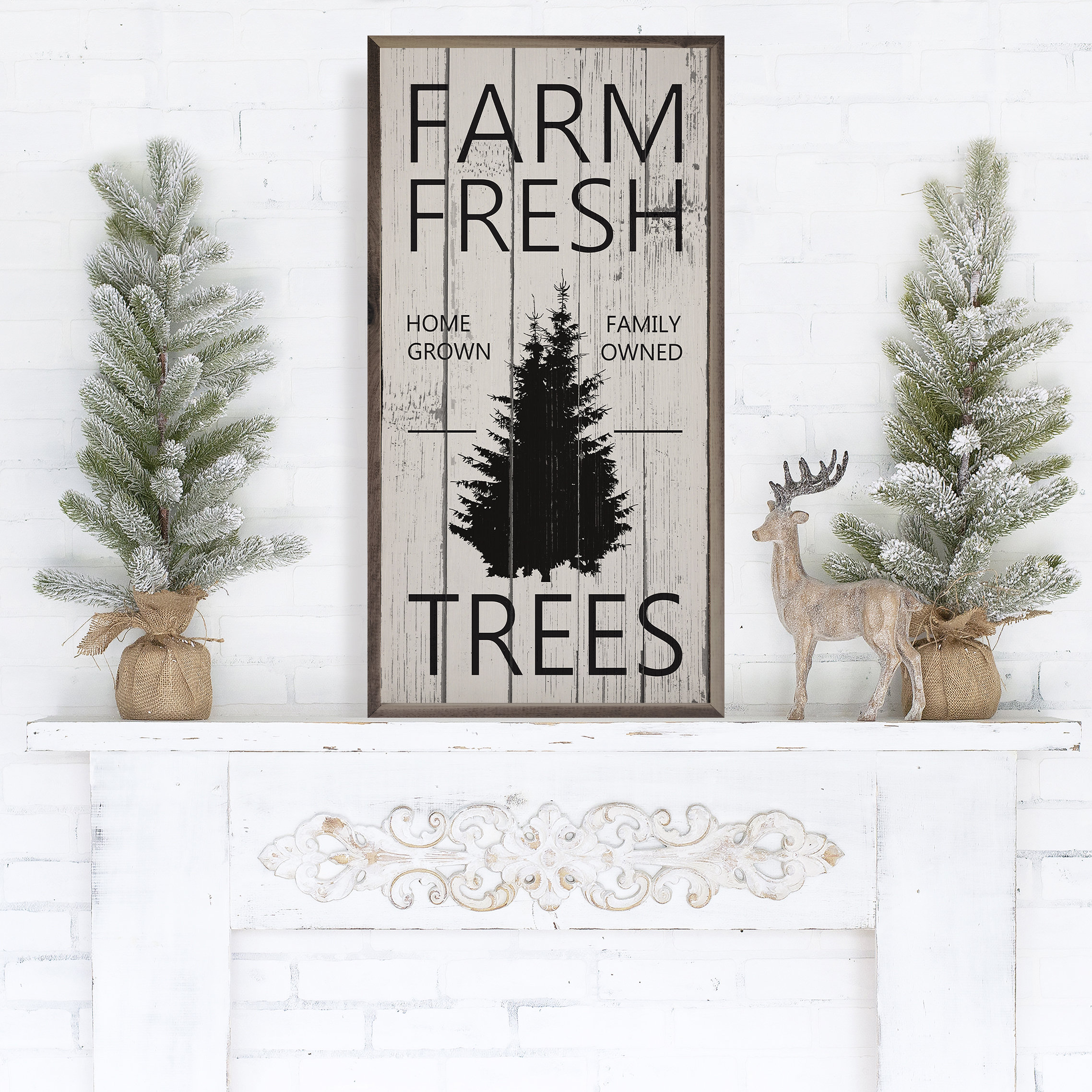 The Holiday Aisle® Farm Fresh Trees Pine Whitewash | Wayfair