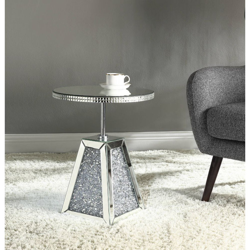 Mercer41 Andrik Mirrored Glass Top End Table | Wayfair