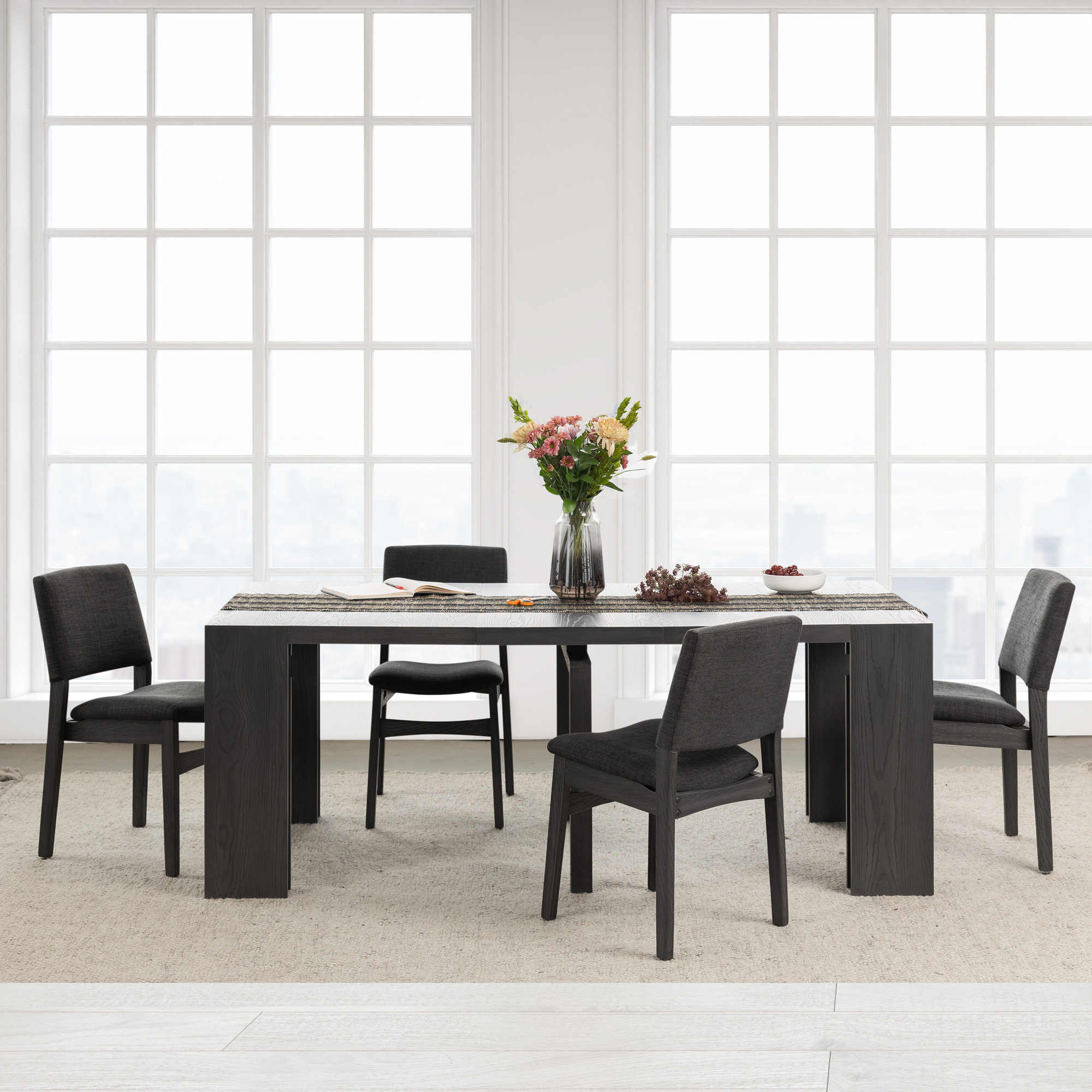 Transformer Table Transformer Chairs- Onyx&Smokedhickory(2Chairs/Box ...