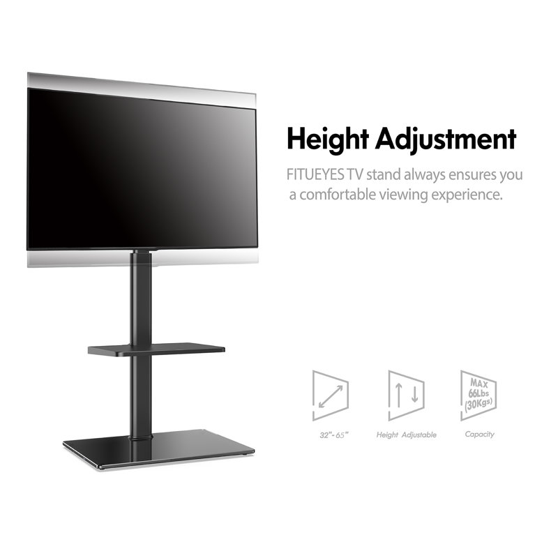 Fitueyes Black Swivel Floor Stand Mount For Greater than 50" LCD ...