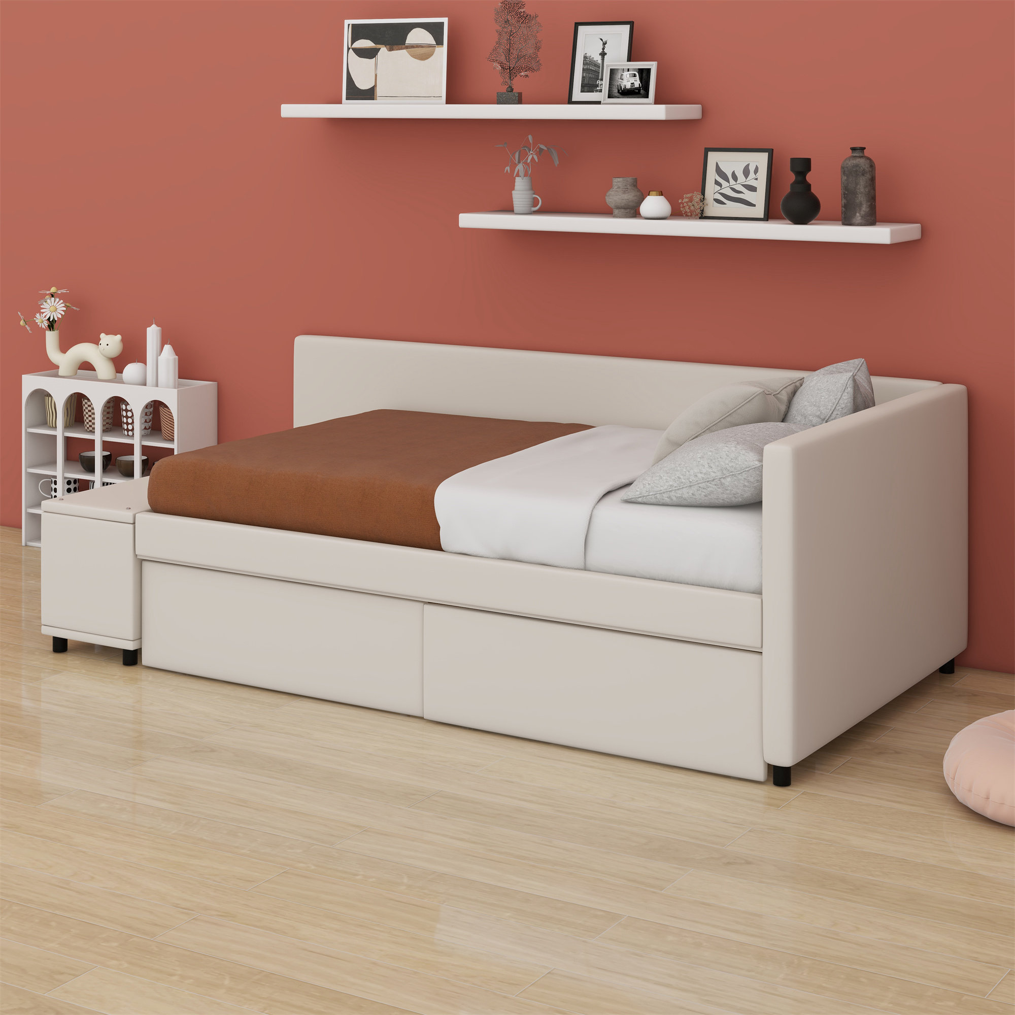 Latitude Run® L-Shaped Upholstered Platform Bed With Storage And ...