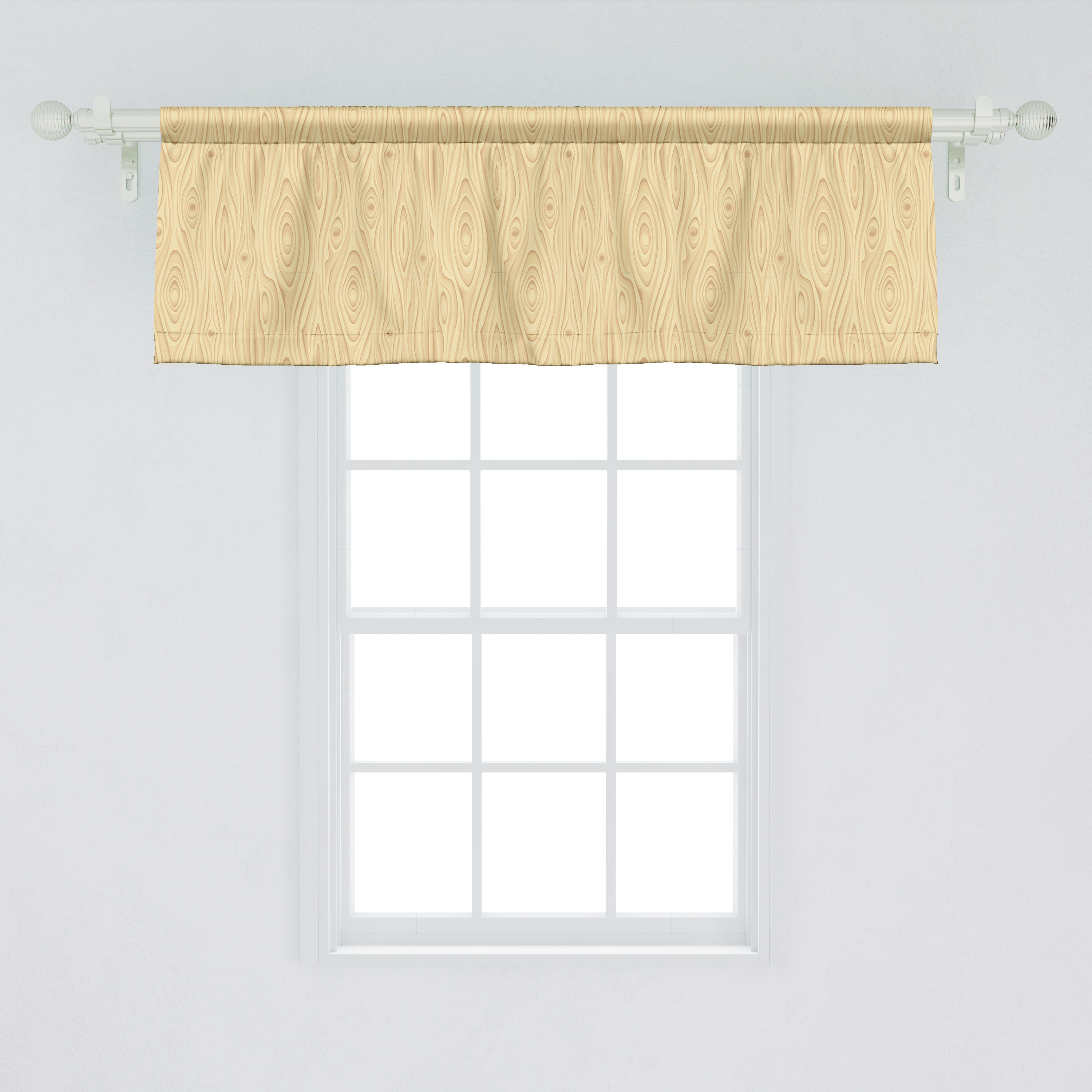 Ambesonne Beige Valance Pack of 2 Wooden Texture Nature Song Cream ...