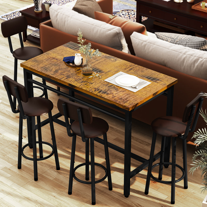 17 Stories Waal 4 - Person Counter Height Breakfast Nook Dining Set ...