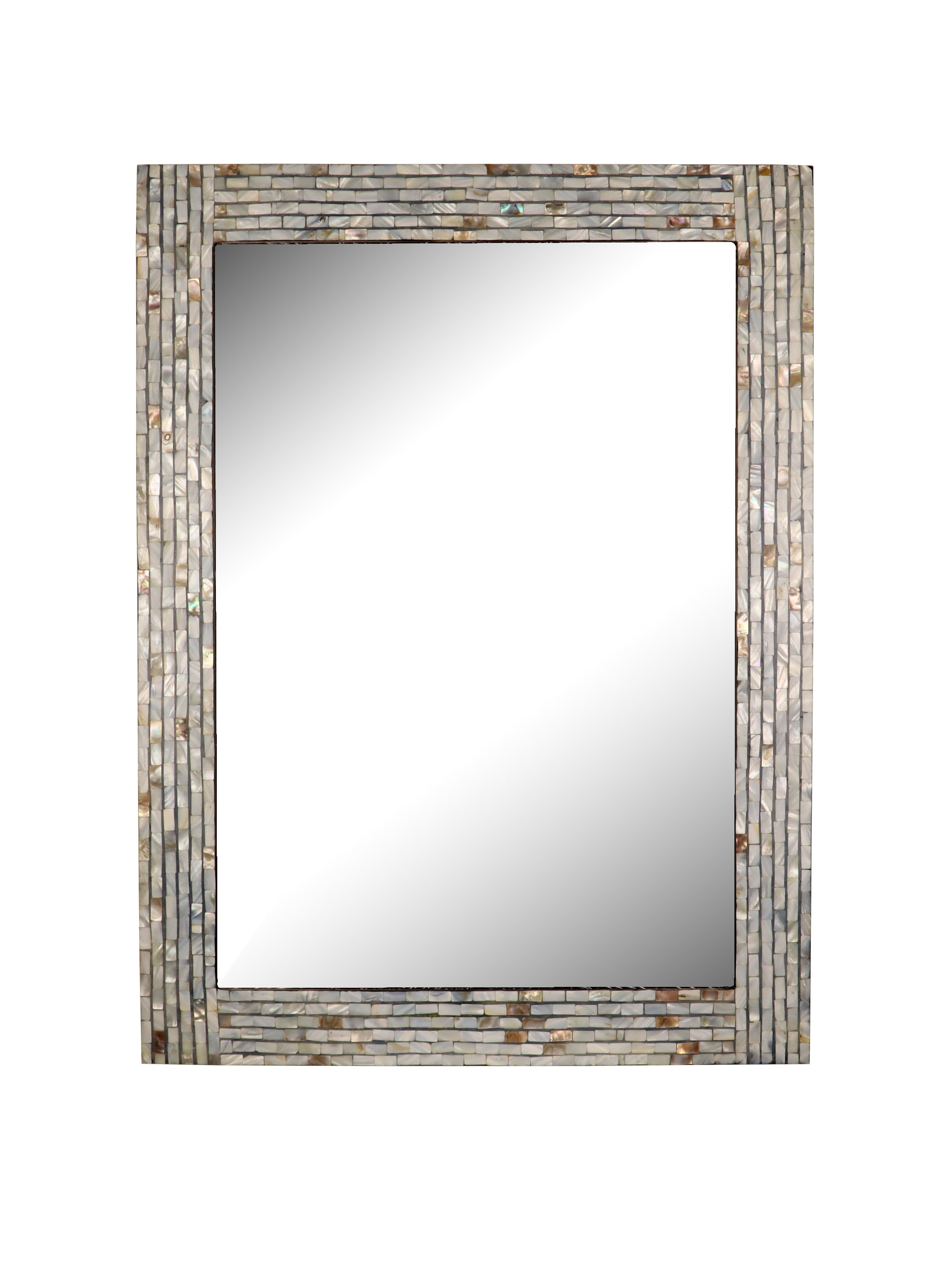 Gracie Oaks Palo Reflection Seashell Finish Rectangular Framed Wall ...