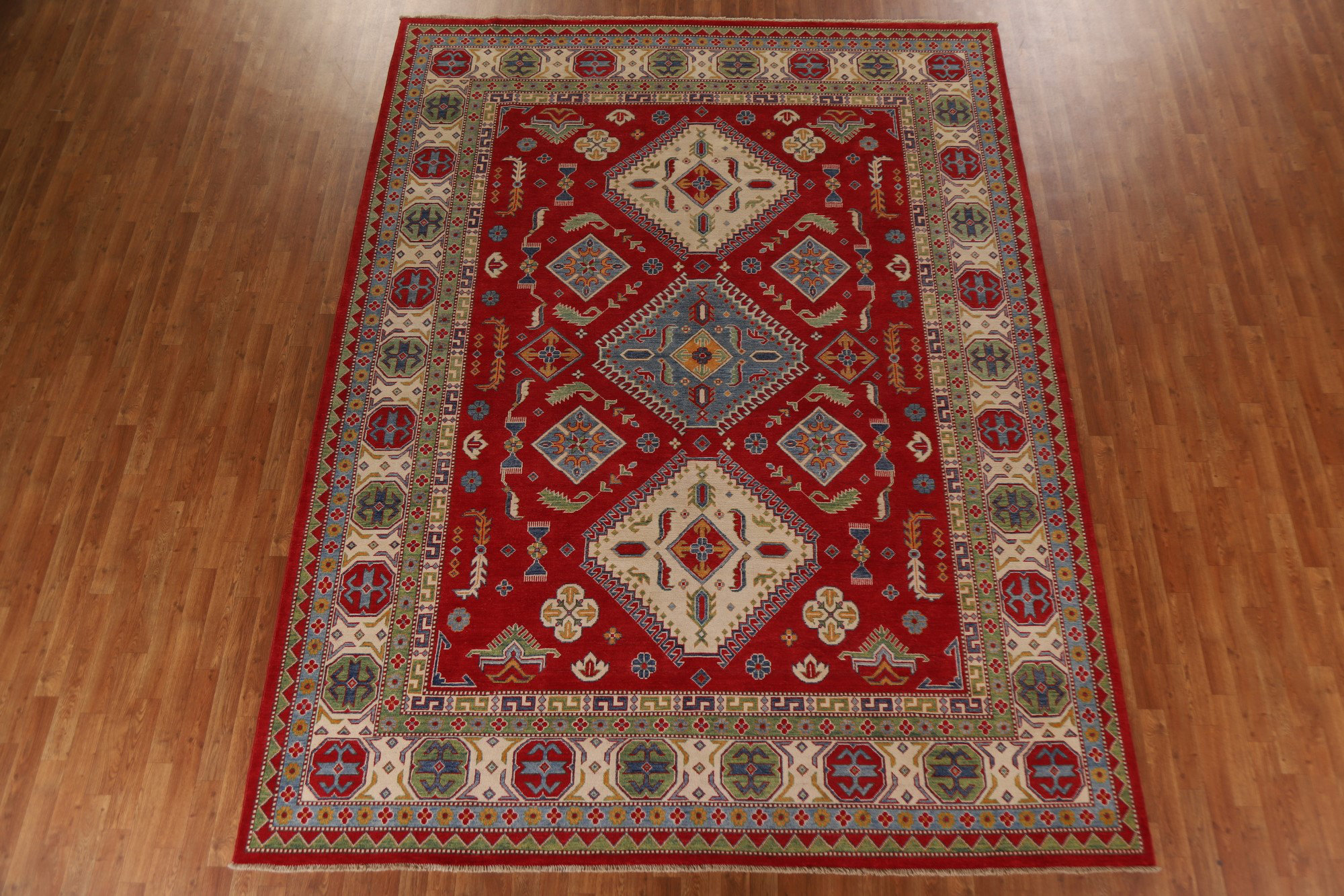 Rugsource Geometric Red Kazak Geometric Area Rug 9x12 | Wayfair