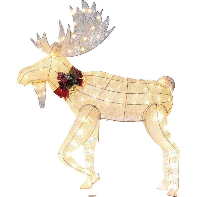 One Allium Way® Moose Christmas Decoration, 160 LED Lighted Christmas ...