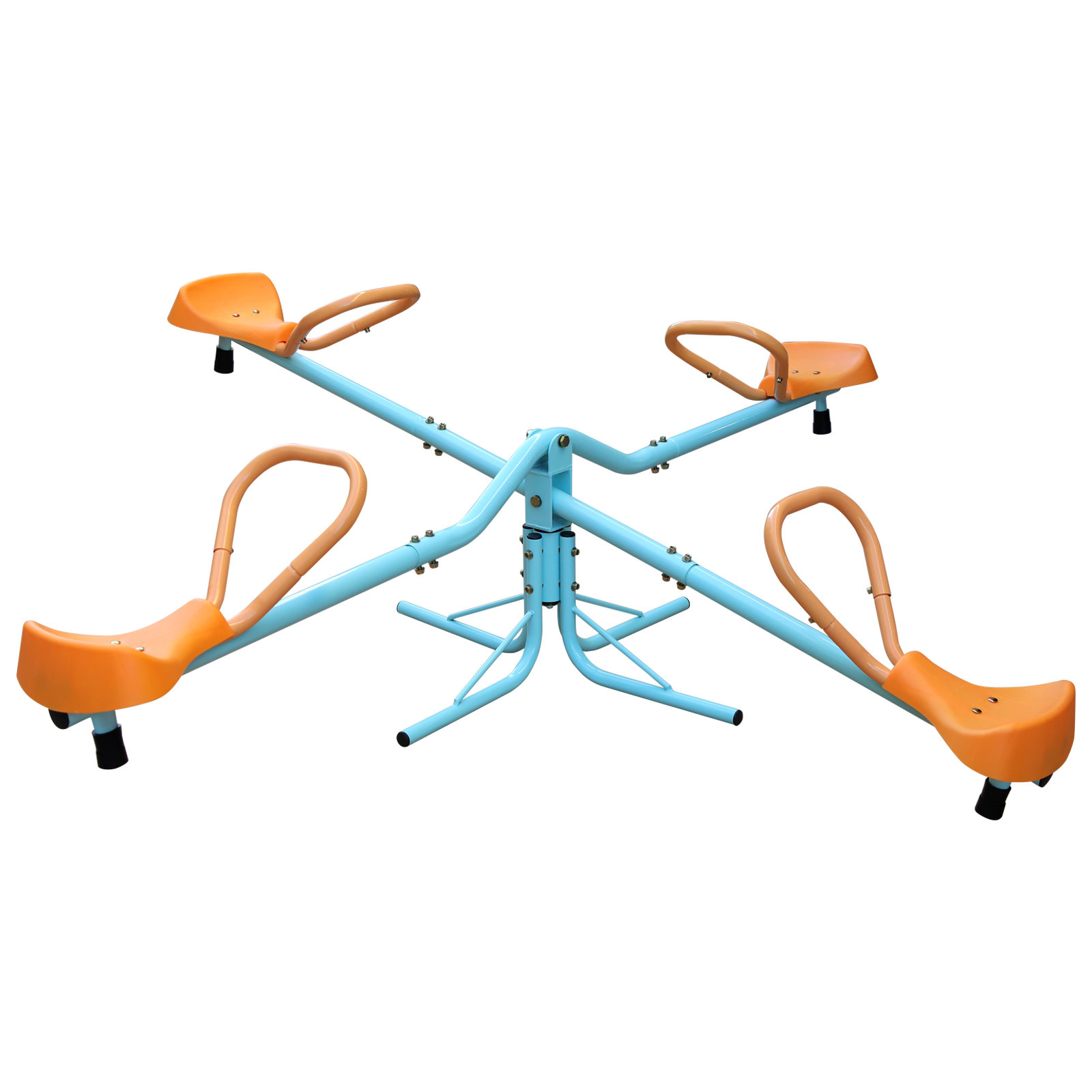 LZBEITEM 4 Seats Outdoor Kids Spinning Seesaw Sit 360 Degree Spinning ...