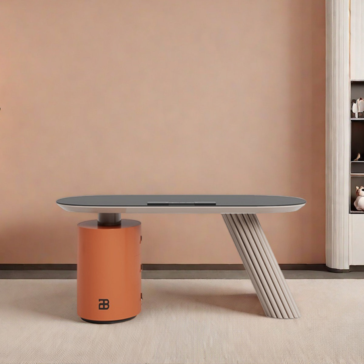 Hokku Designs Granite slab desk simple computer office with draw | Wayfair