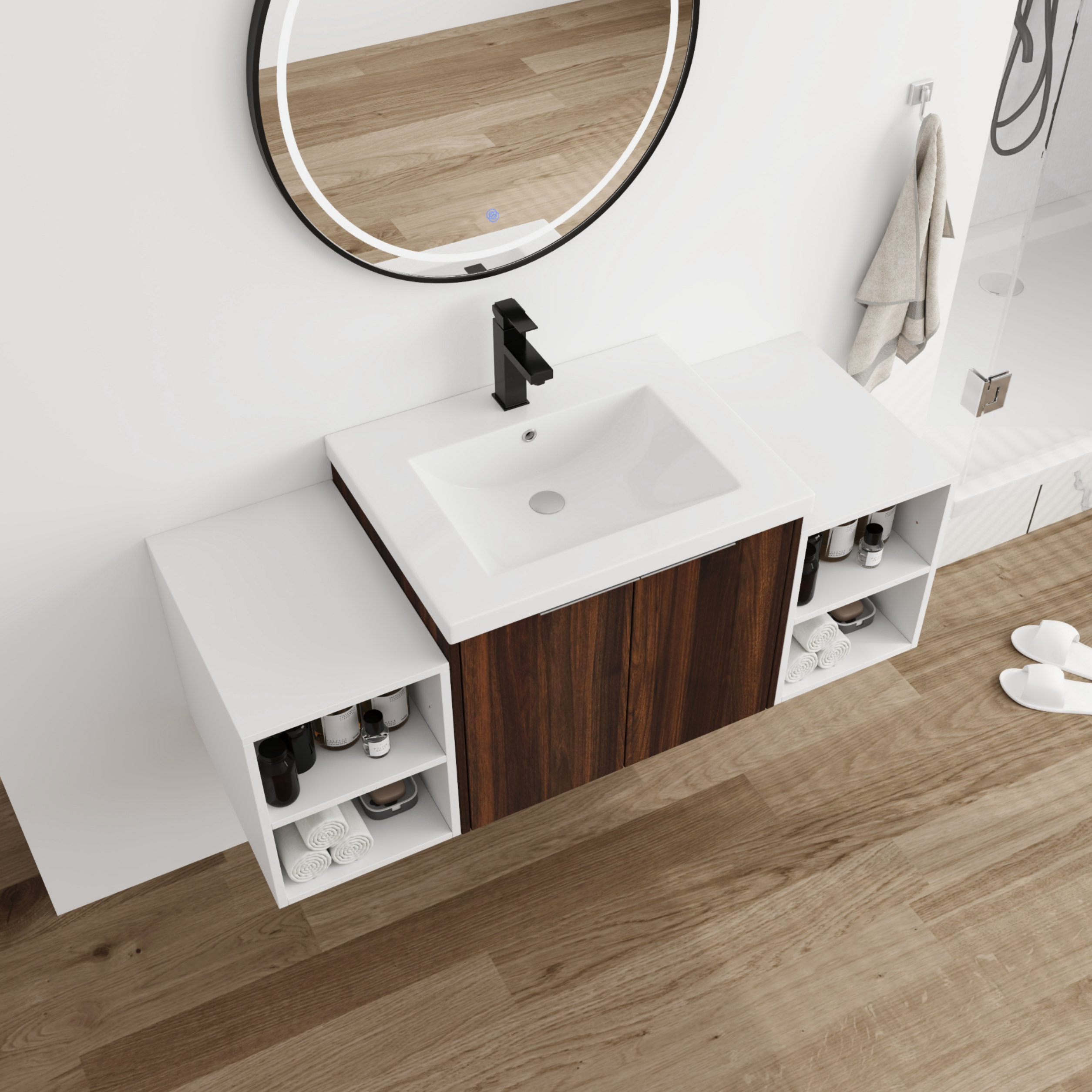 Ebern Designs 48''Single Bathroom Vanity With Resin Vanity Top ...