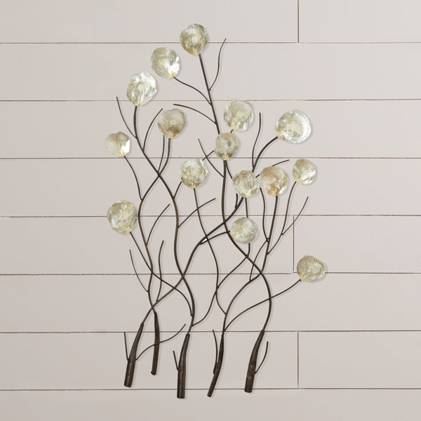 Ivy Bronx Aynsley Capiz Shell Floral White Wall Decor with Capiz ...