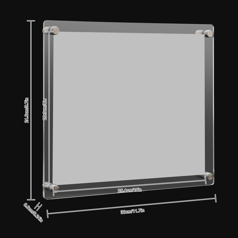 Ivy Bronx 4Pcs Acrylic Wall Mounted Picture Frames | Wayfair