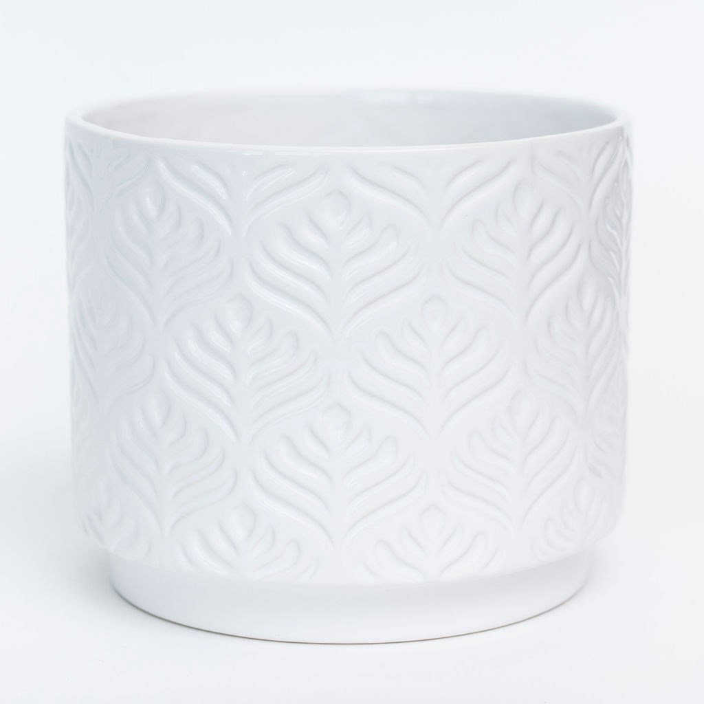 Red Barrel Studio® Peacock Feather Design Glazed Planter | Wayfair