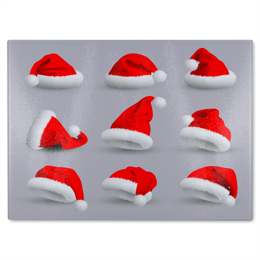 Andrew Lee Collection Of Red Santa Claus Hats Dining Glass Chopping ...