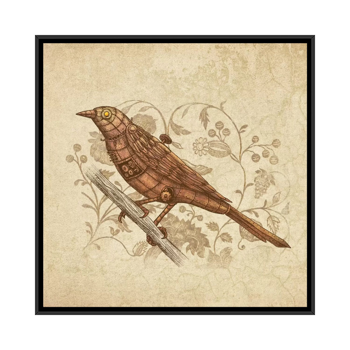 Wrought Studio™ Steampunk Songbird Graphic Art on Wrapped Canvas | Wayfair