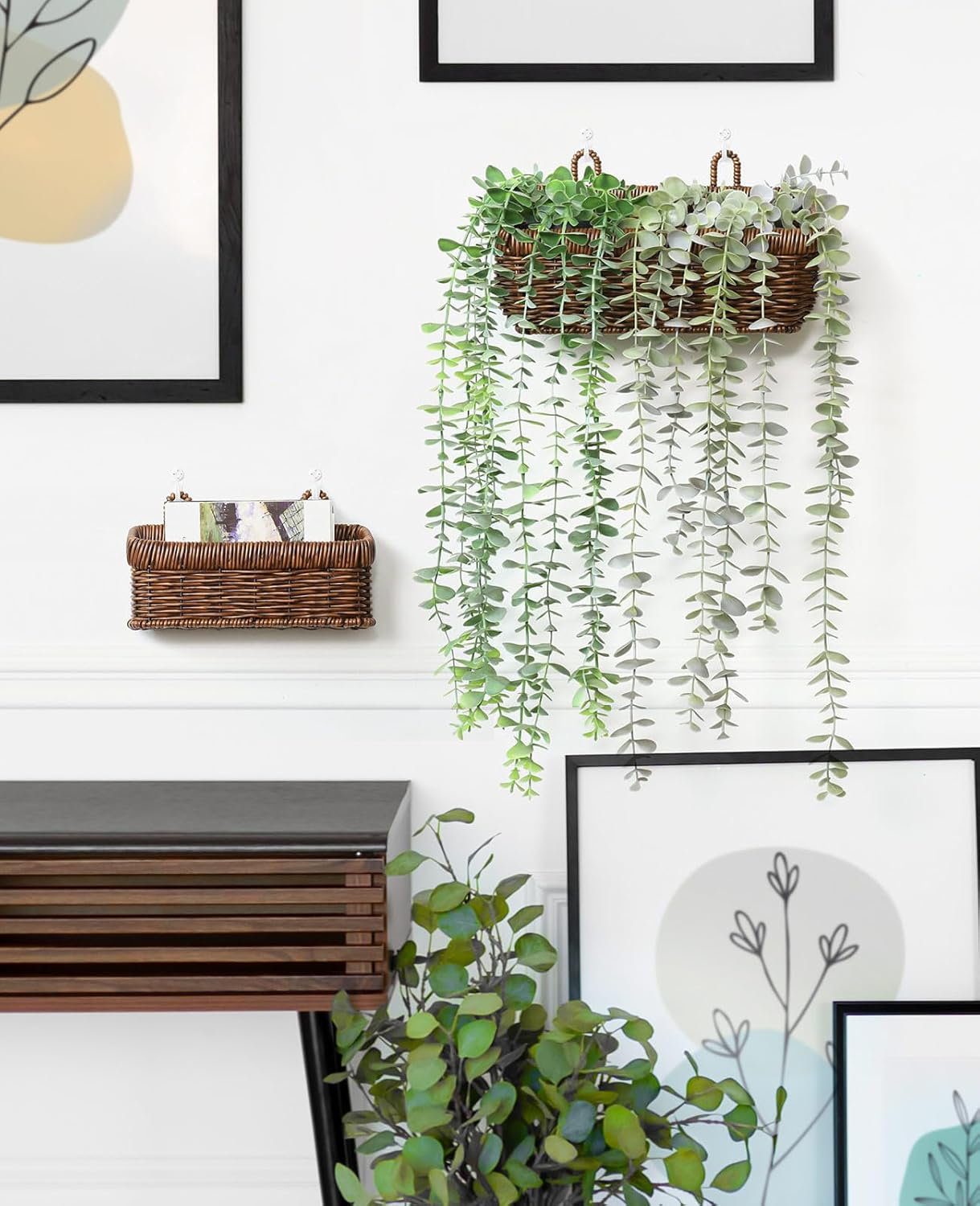 Bay Isle Home™ Boho Style Hand-Woven Hanging Storage Baskets - Set of 2 ...
