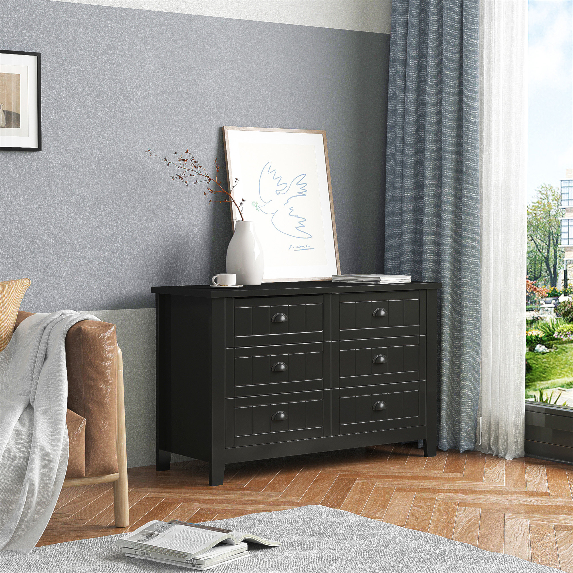 Lark Manor™ Stylish Drawer Dresser And Side Cabinet With Solid Wood ...