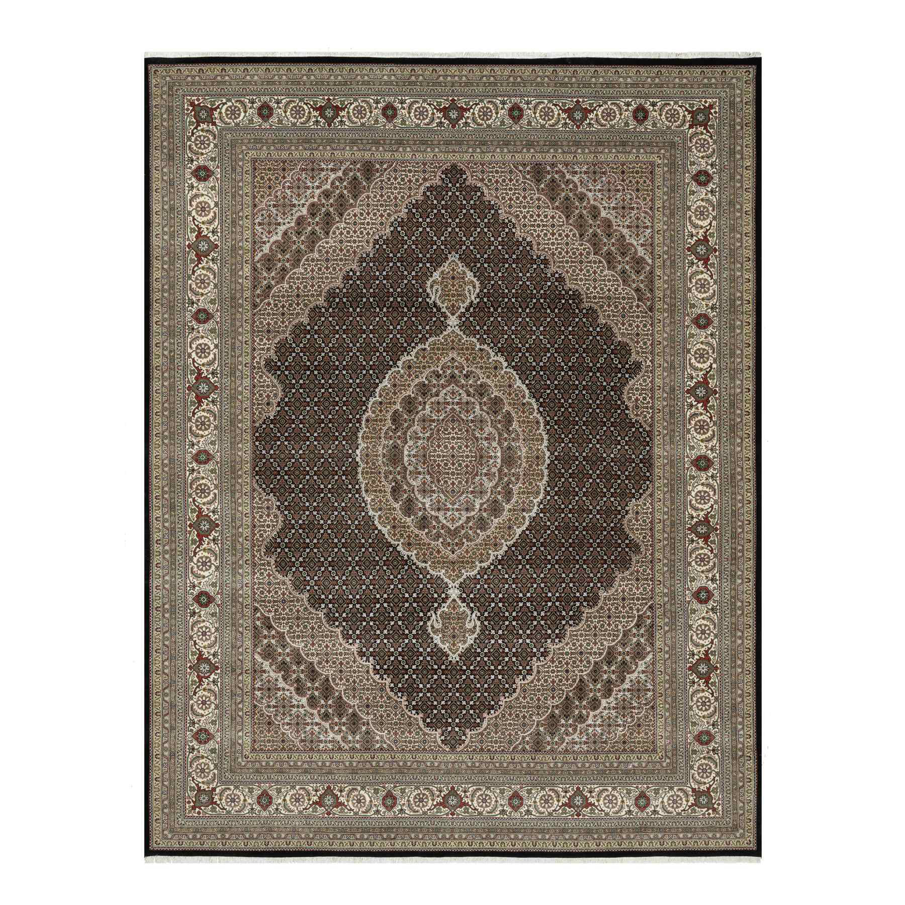 Isabelline 8'0" x 10'4" Smoky Black, Hand Knotted, Super Mahi, Wool and ...