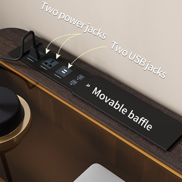 Latitude Run® Height Adjustable Reversible Standing Desk, USB Power ...