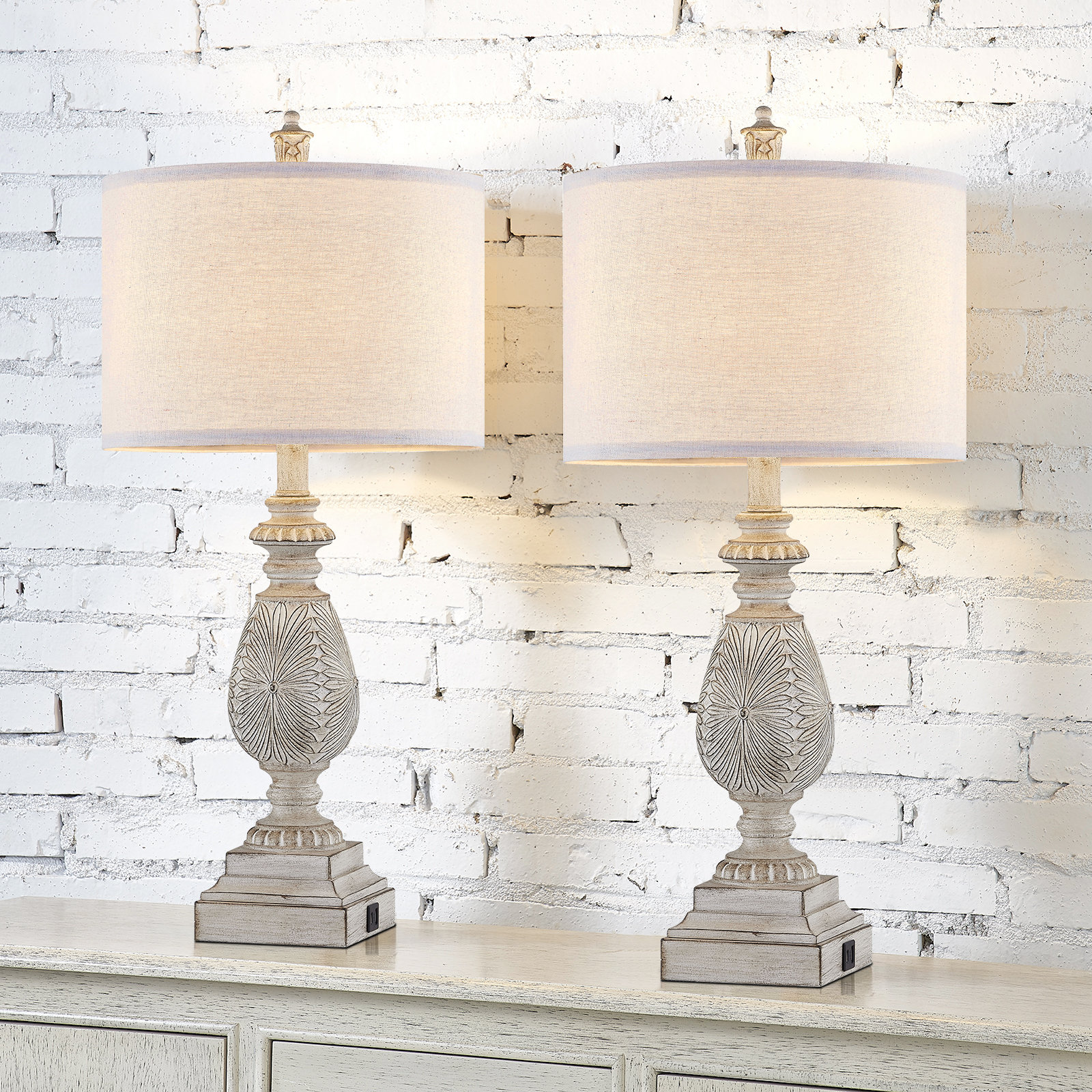 Ophelia & Co. 26.25" USB Resin Table Lamp Set(Bulbs Included) - Wayfair ...