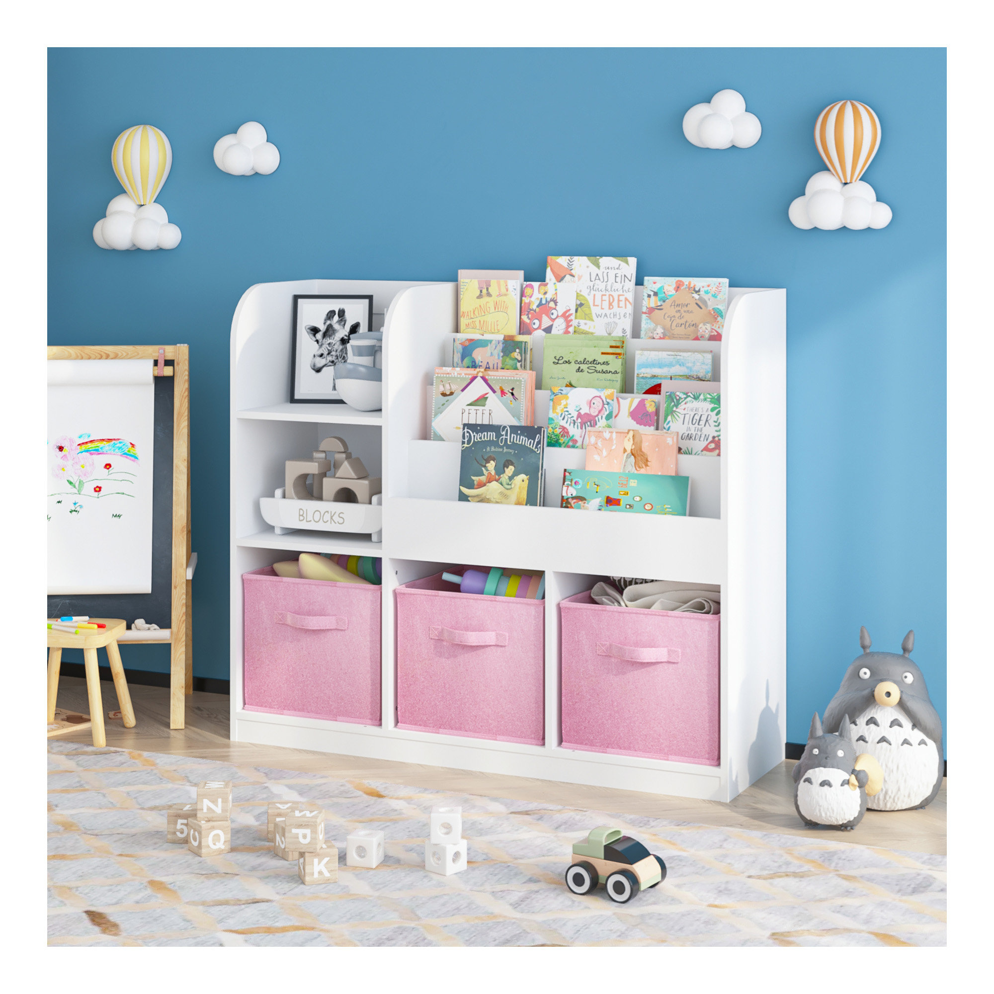 17 Stories Bookcase and Bookshelf, Multifunctional Bookcase with 3 ...