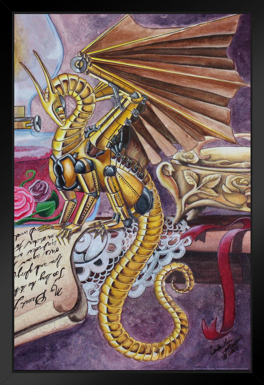Trinx The Locket Gold Robot Dragon By Carla Morrow Fantasy Cool Wall ...