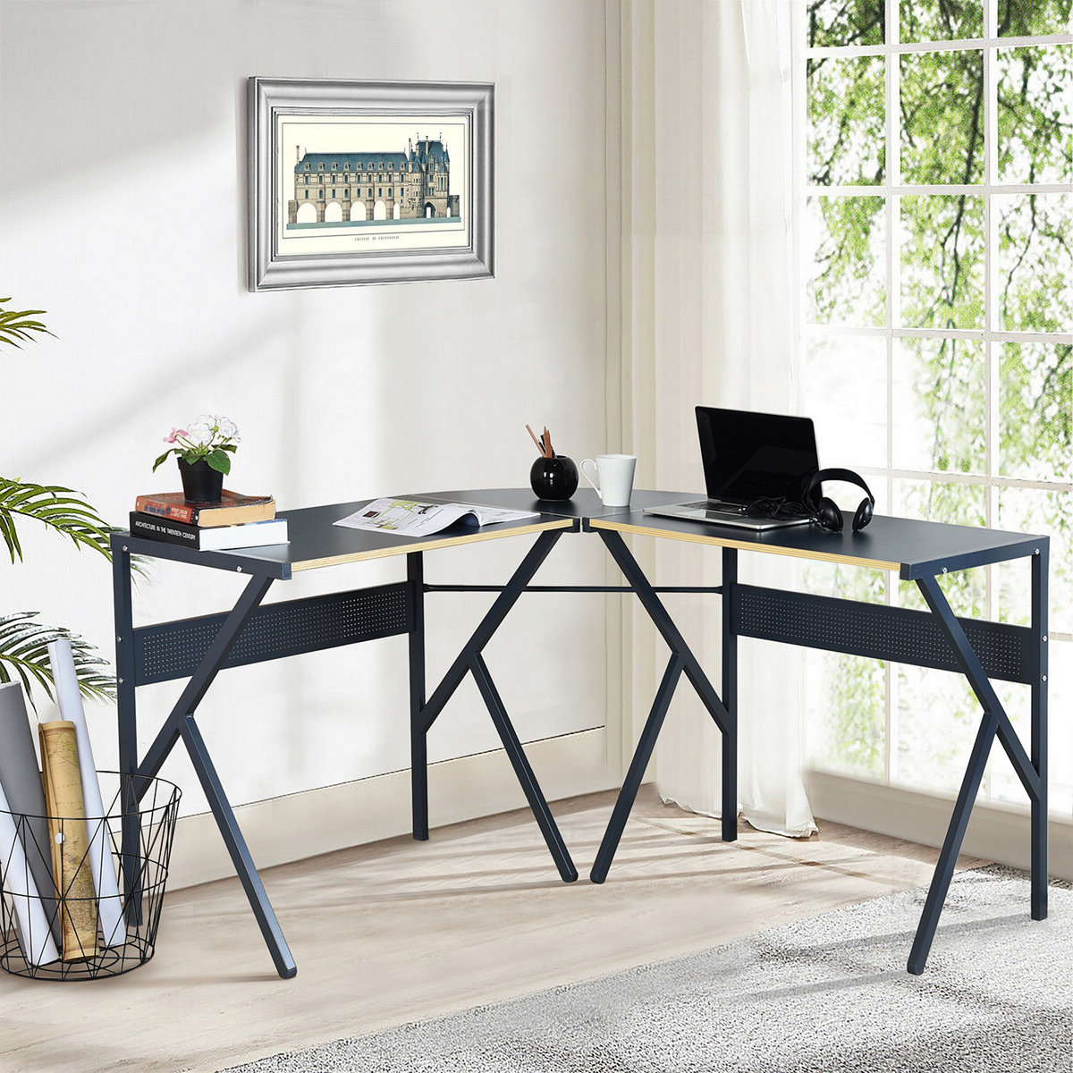 Inbox Zero L-Shaped Desk Corner Computer Desk Office Desk Home Office ...