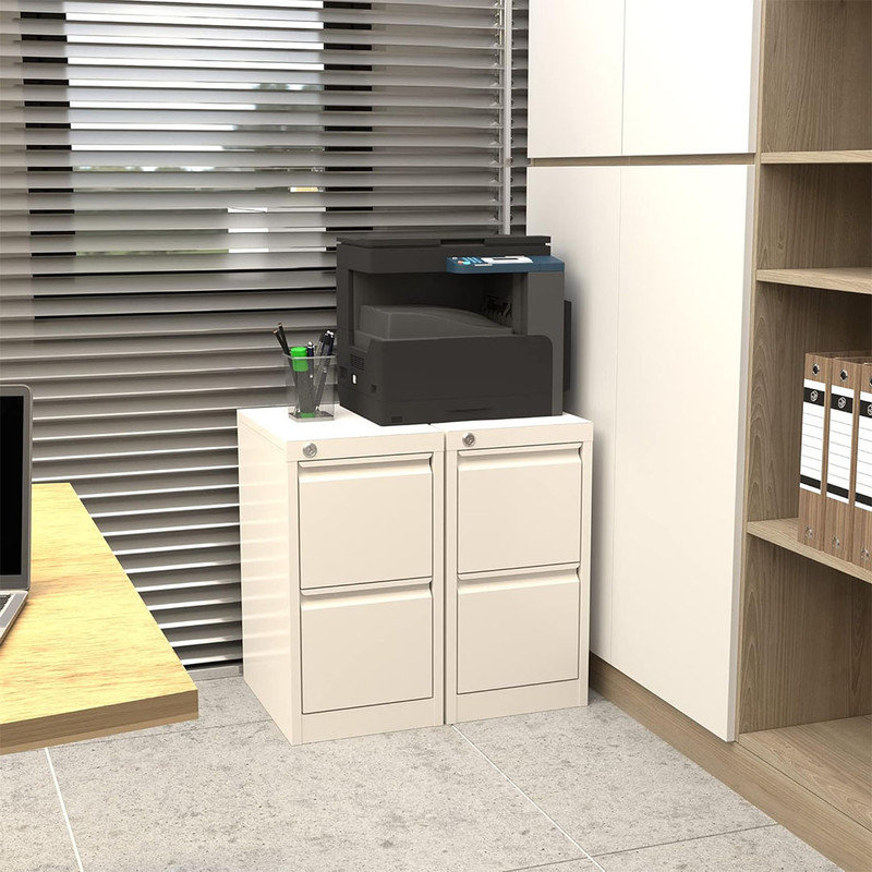 17 Stories Metal Vertical File Storage Cabinet with Lock and 2 Drawer ...