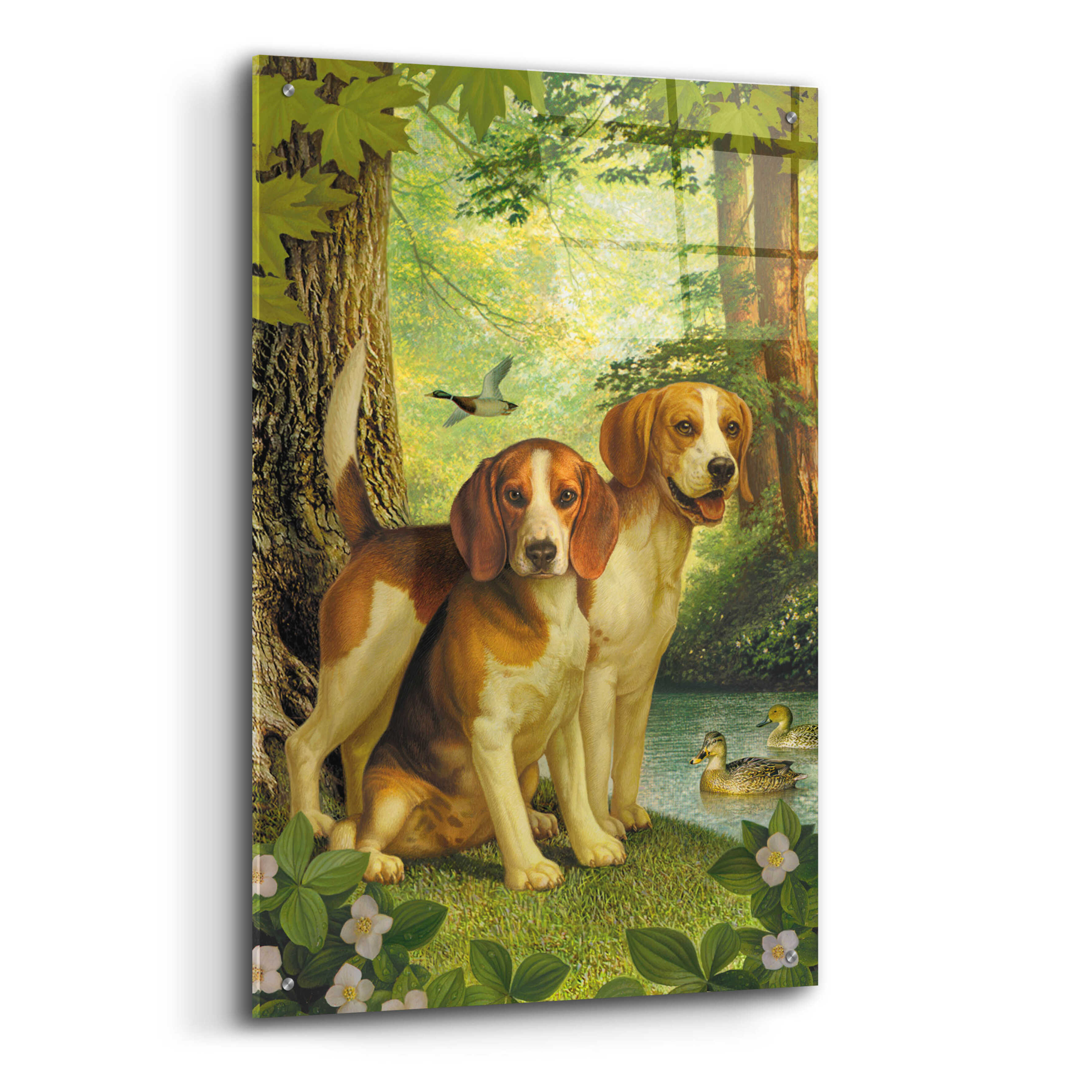 Winston Porter 'Beagles And Duck' By Dan Craig Acrylic Glass Wall Art ...