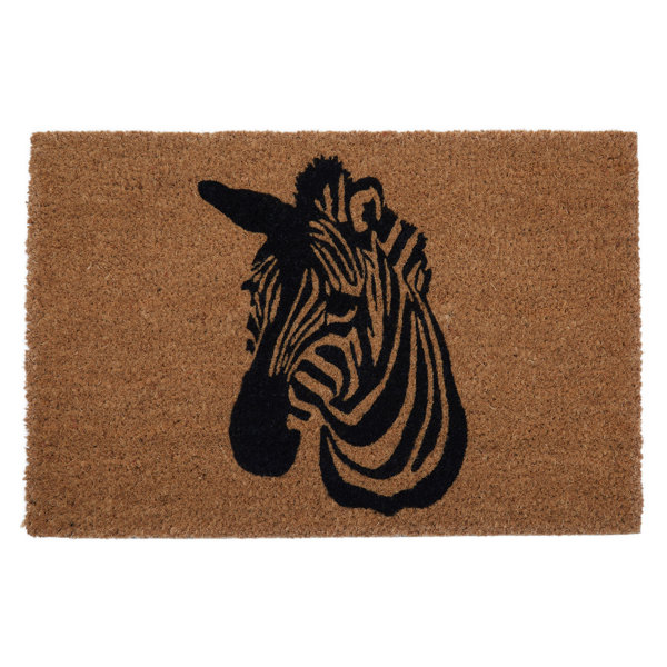 East Urban Home Brania Zebra Face Doormat | Wayfair.co.uk
