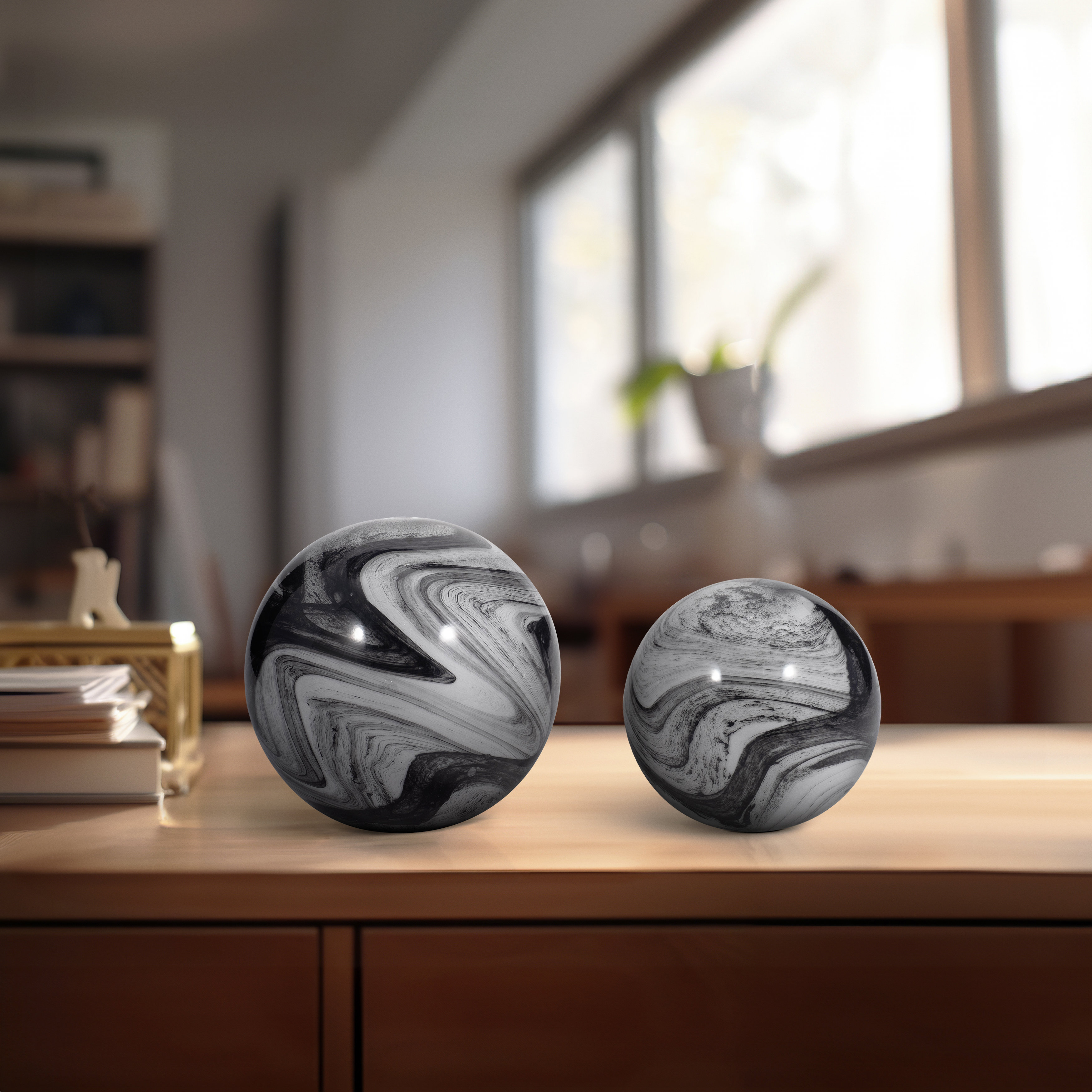 Orren Ellis 5 and 6" Glass Orbs - A Timeless Addition to Home Decor ...