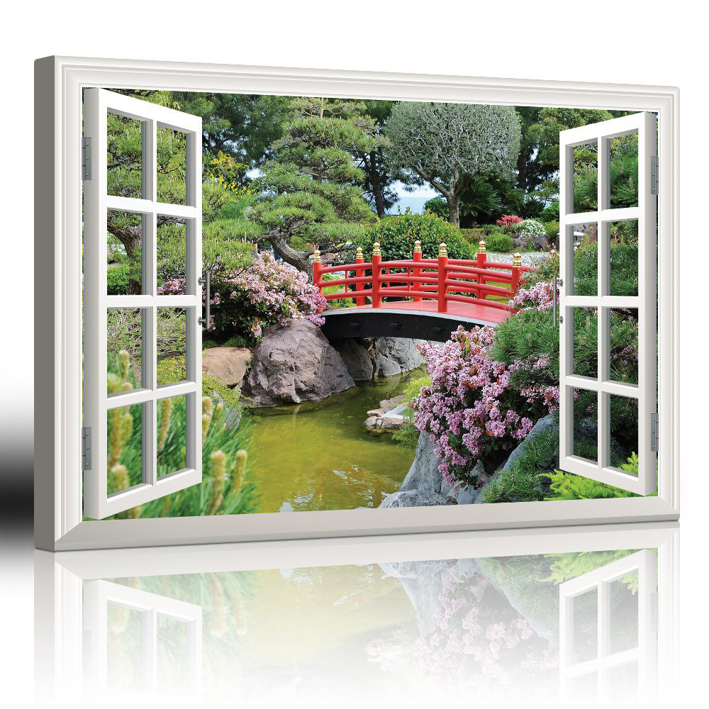IDEA4WALL Window Scenery " Modern White Window Looking Out Into A Red ...