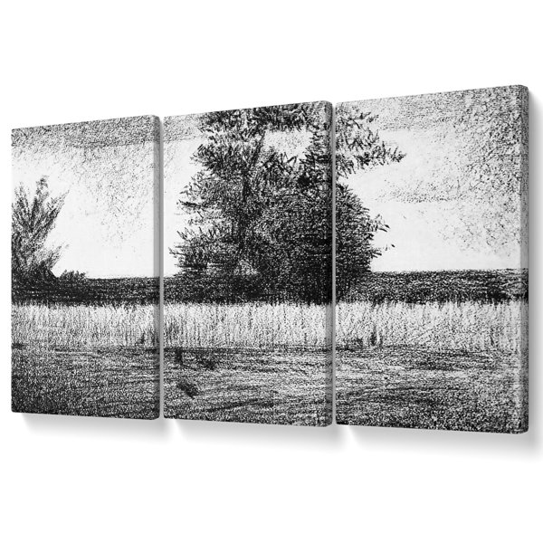 Rosalind Wheeler Seurat The Trees - 3 Piece Wrapped Canvas Print ...