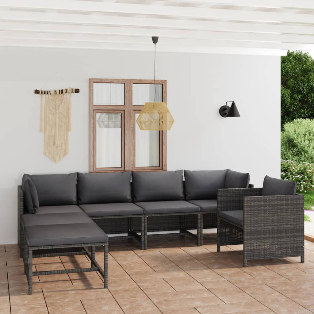 Ebern Designs Ensemble de conversation modulaire avec coussins 7 pièces ...
