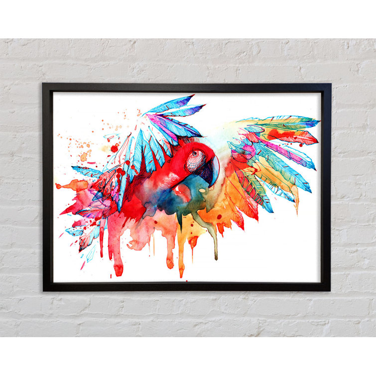 Bright Star Colourful Parrot - Single Picture Frame Print on Canvas ...