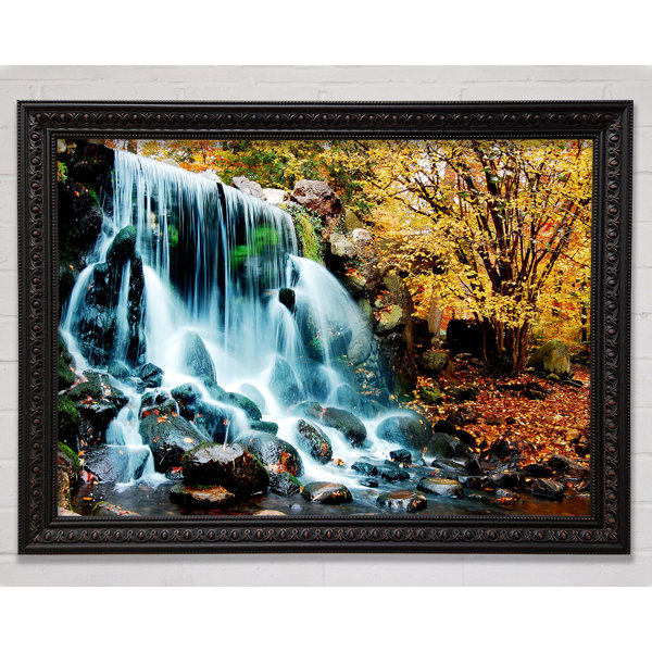 Bright Star The Waterfalls Autumn Forest - Single Picture Frame Print ...